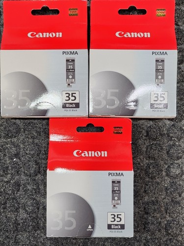 Genuine CANON PIXMA PGI-35 Printer Ink - BLACK - Sealed - NEW (Lot of 3 ...