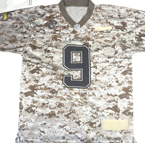 Nike New Orleans Saints Drew Brees #9 Camo Military USMC Jersey Size 44 ...