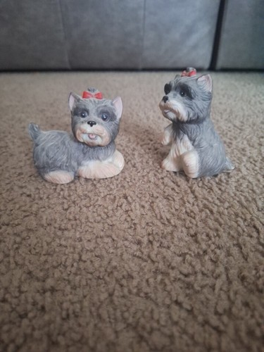 Yorkie Terrier Figurines Lot of 2 Homco Ceramic Yorkshire Dogs 1475 Red ...