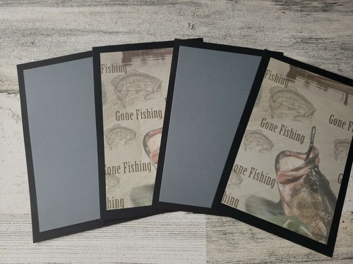 set of 4 photo mats (inside 3.5x5.5 outside 4x6) gone fishing #1380 | eBay