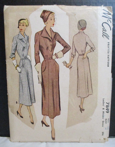 McCall's Pattern 7849 Misses Dress Size 12 Bust 30" Vtg 1949 Sleeve ...