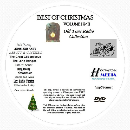 CHRISTMAS OLD TIME RADIO COLLECTION (Vol 1 & 2) - 312 Shows MP3 Format ...
