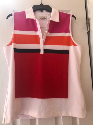 NWT Ladies EP PRO Colorblock Sleeveless Golf Shirt - size Large RED ...
