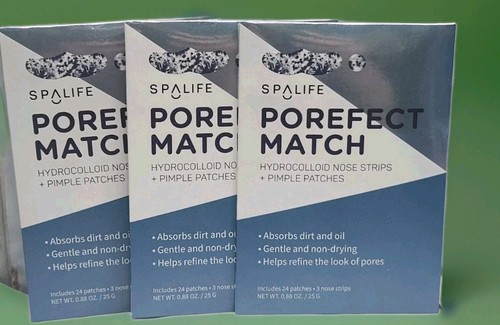 SpaLife POREFECT MATCH 3 Nose Strips + 24 Pimple Patches Ea Box ~ 3 ...