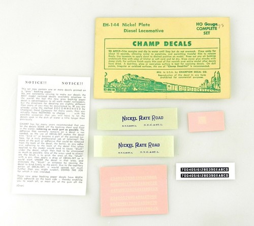 Champ Decals HO #EH-144 NKP Nickel Plate Road DIESEL LOCOMOTIVE Compl ...