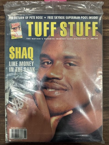 Magazine June 1993 Tuff Stuff Shaq Cover With Superman Pogs NEW IN BAG ...