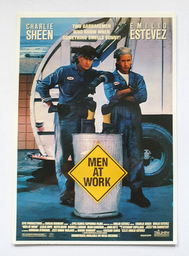 Men at Work 12 1990 ‧ Comedy/Action Movie Film Postcard. Charlie Sheen ...