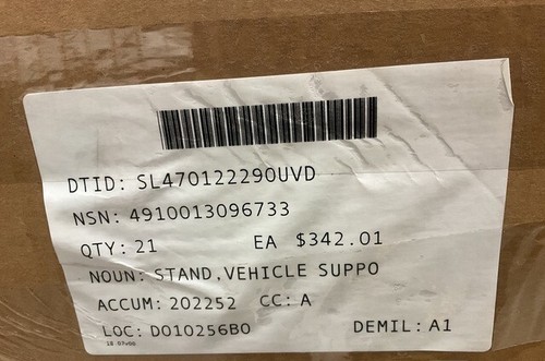 M1062 SEMITRAILER TANKER TKG5455-1 VEHICLE SUPPORT STAND M-1062 4910-01 ...