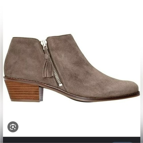 Vionic Serena Womens 8 Suede Ankle Zip Bootie Taupe