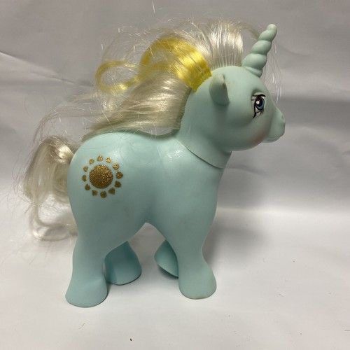 Vtg My Little Pony Sunbeam Unicorn G1 1983 Hasbro MLP Metallic Gold Sun ...