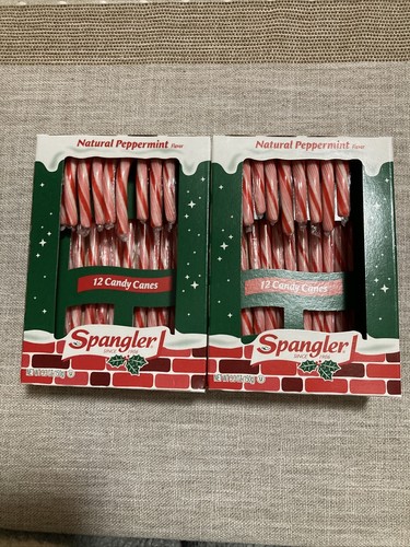 Spangler Natural Peppermint Flavor Candy Canes 2 12-Pack 5.3 Oz Boxes ...