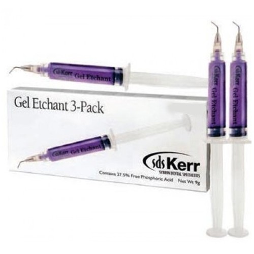 Kerr Dental Etch Etchant Gel 3x 3g Syringes w/ Dispense Tips, Purple ...