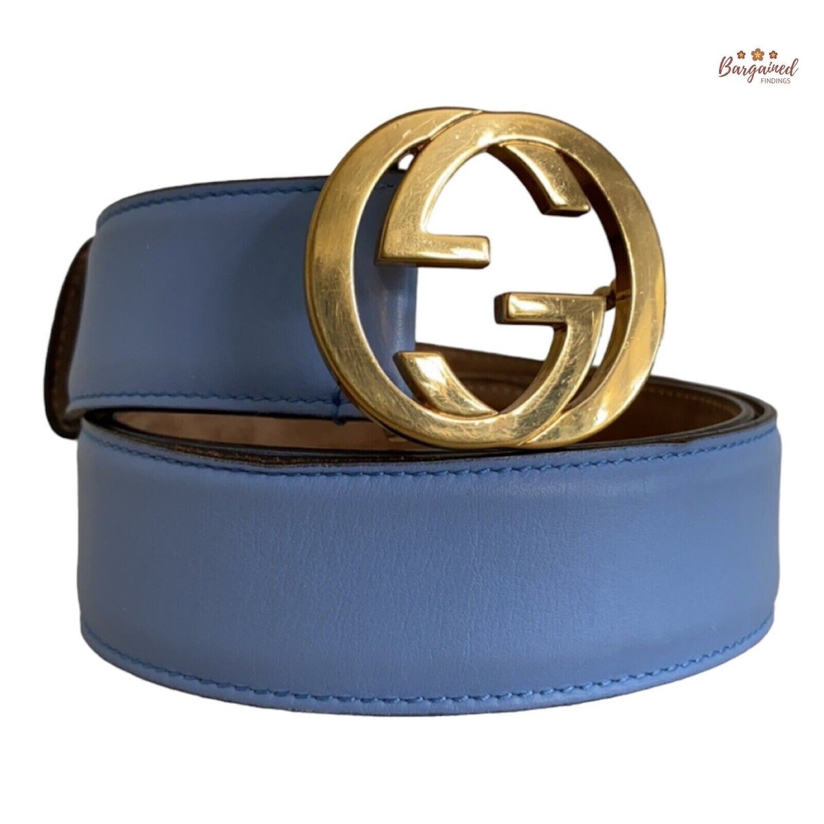 Cinto Gucci Azul Cinto Gucci Em Couro Azul Marinho BFF Shop