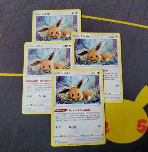 4x Pokemon TCG Eevee 119/189 Playset Sword & Shield - Astral Radiance ...