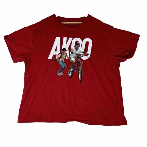 Vtg Y2K Mens Akoo Graphic T Shirt Size 2XL Red Hip Hop Streetwear | eBay