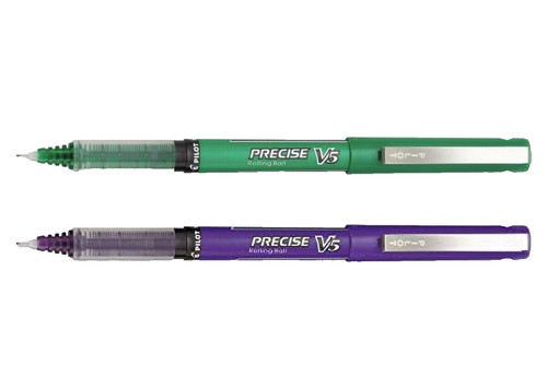Pilot Precise V5 Rolling Ball Pen 0.5mm X-Fine Green Purple 2/Pk Office ...