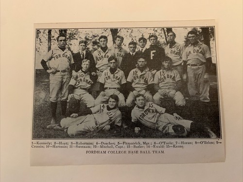 Fordham College University Rams 1902 Baseball 5X7 Team Picture | eBay