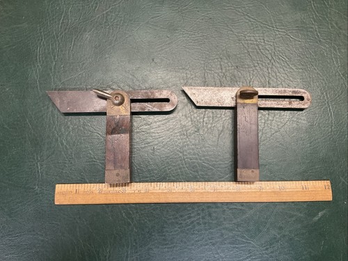 Two Antique Sliding T-Bevel Squares Rosewood & Brass ~ Rare 6" Size | eBay