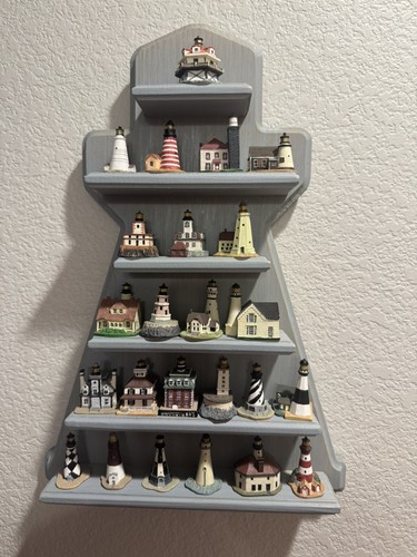 Vtg Lenox Thimble American Lighthouse Collection (24) +1 Wooden ...