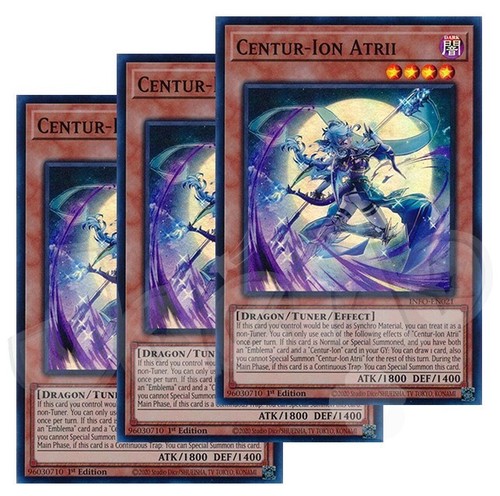 Yugioh - Centur-Ion Atrii x 3 - 1st Edition Super Rare NM - Plus Free ...