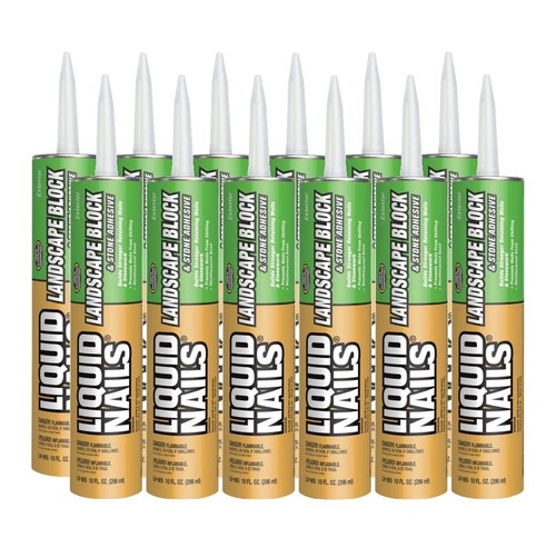 Set of 12 Liquid Nails - LN-905 Landscape Block Adhesive (LN905), Low ...