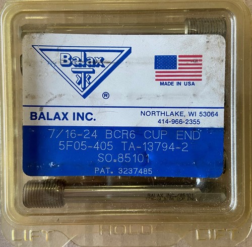 NEW 1 PKG OF 6 BALAX TAPS 7/16”-24 BCR6 CUP END 5F05-405 TA-13794-2 | eBay