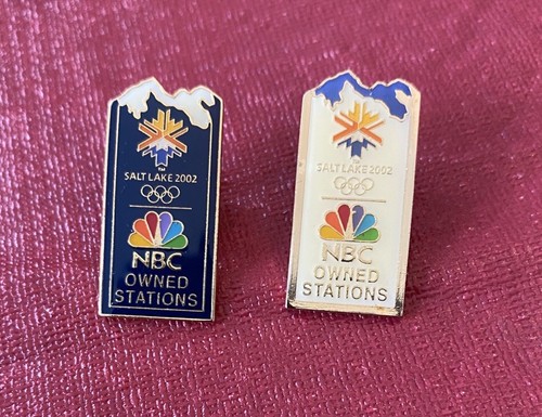 Set Of 2 Salt Lake 2002 Olympics NBC Media Enamel Lapel Pin - Snow ...