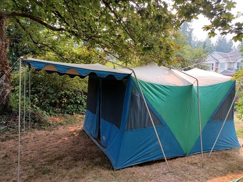 Vintage SEARS Ted Williams Hillary 8+ Person CANVAS CABIN TENT 10x12 ...