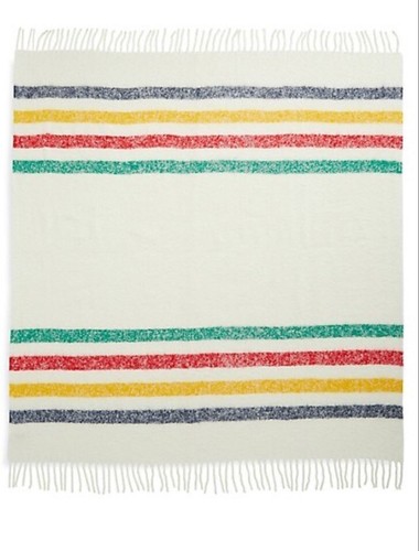 Hudsons Bay/ HBC Stripes Multistripe Fuzzy All-Season Wool Throw ...