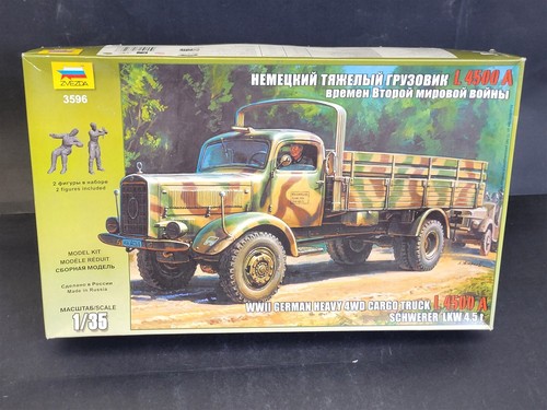Zvezda German Heavy 4WD Cargo Truck L 4500 A 1/35 Model Kit #3596 CIB ...