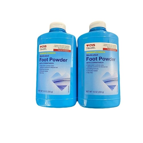 Health Maximum Strength Foot Powder w/ Cornstarch 10 Oz lot of 2 ...