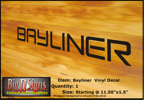Bayliner Vinyl Decal (Pick from 5 sizes) Graphics Motors Fishing Boat ...