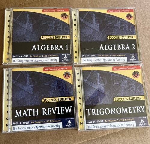 4 The Learning Company Success Builder CD's-Algebra 1 & 2, Trigonometry, Math | eBay