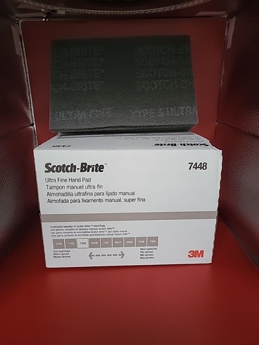 3M 5 Pack (Pads) Scotch-Brite 7448 Hand Pads Ultra Fine Grey 6"x9 ...