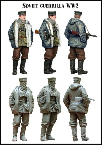1/35 Figure resin model kits Unassembled Soviet Guerrilla WW2 Soldier 1 ...