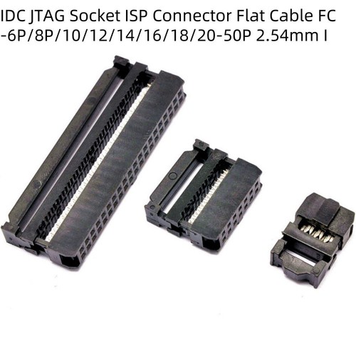 IDC JTAG Socket ISP Connector Flat Cable FC-6P/8P/10/12/14/16/18/20-50P ...
