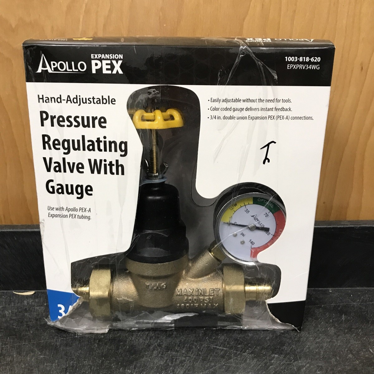 Double Union PEX Pressure Regulator Apollo Valves 3/4" PEX With Gauge ...