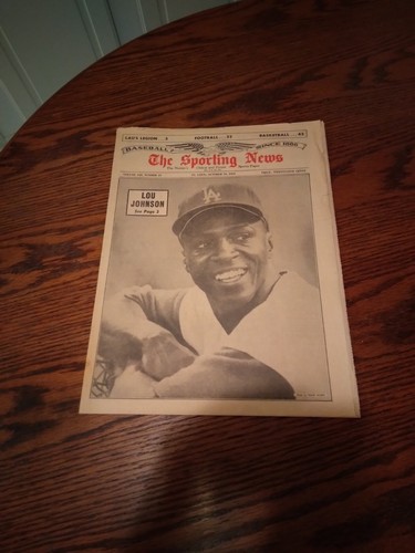 OCTOBER 16,1965-THE SPORTING NEWS-LOU JOHNSON OF THE LOS ANGELES ...