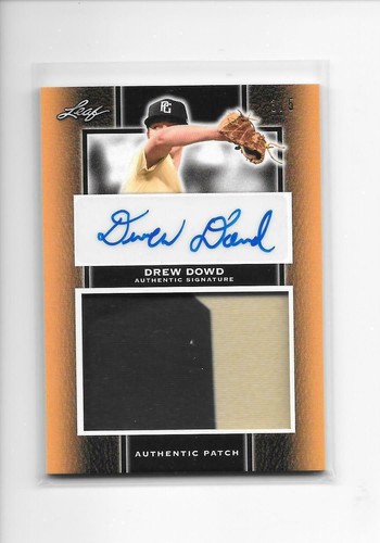 2019 Leaf Perfect Game Drew Dowd Orange Jersey Patch Auto Autograph 3/5 ...