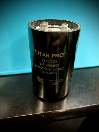 Titan Pro TTMJ233 Motor Start Capacitor 233-280 MFD UF / 220-250 VAC | eBay
