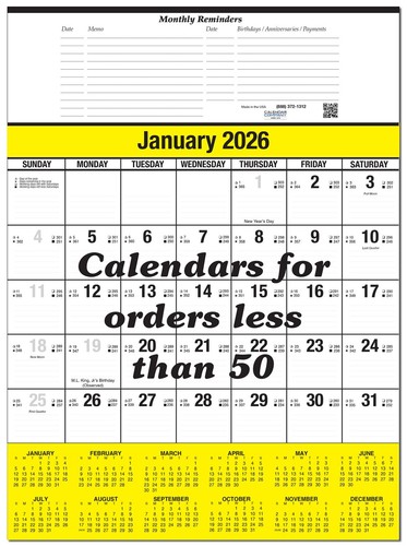 A241 - Contractor Calendar with Memo Notes - 2026 | eBay