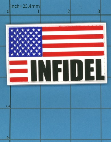 PVC USA FLAG INFIDEL PATCH AFG/PAK ISAF JSOC TEAM ARABIC DARK OPS USA ...