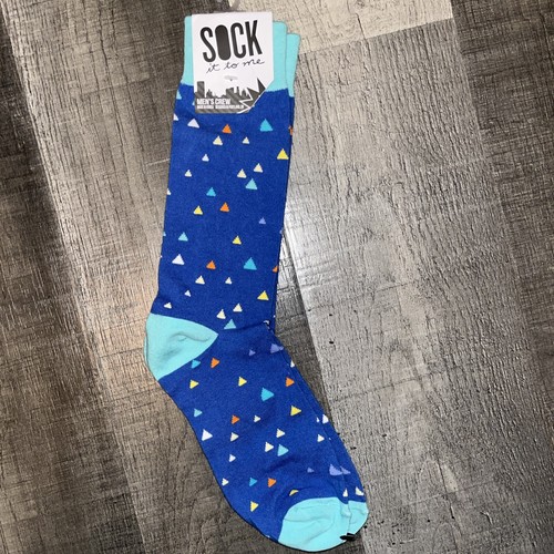 SOCK IT TO ME BLUE REPEAT TRIANGLES CREW LENGTH NOVELTY SOCKS BIKE TRICKS | eBay