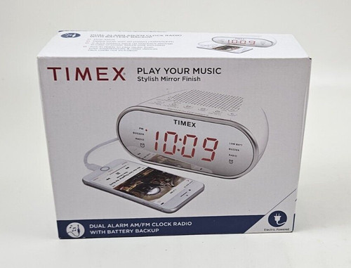 Timex Am/FM Dual Alarm Clock Radio with Digital Tuning 1.2" Red LED ...