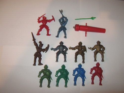 Marx ? lido valiant 10 knights rare 1955 castle set figures in 5 poses ...