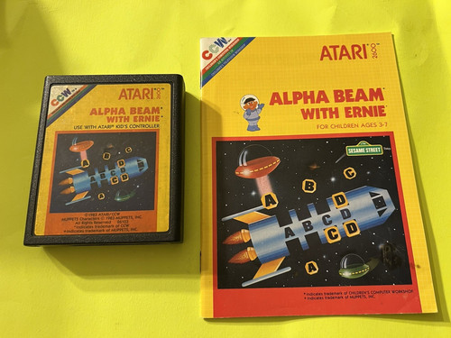 Alpha Beam With Ernie (Atari 2600) Cartridge with manual - Cleaned and ...