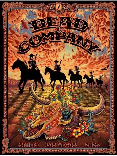 EMEK Dead & Company Sphere Poster 2025 Las Vegas # Limited Edition Of ...