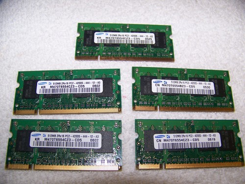 512MB 2Rx16 PC2-4200S-444 DDR2 Laptop Memory SODIMM RAM Lot of 5 | eBay