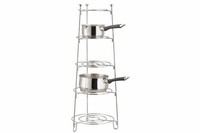 5 Tier Chrome Kitchen Pan Stand Pot Saucepan Storage Organise Unit Rack ...