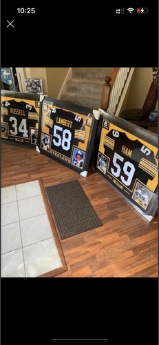 Pittsburgh Steelers Lbs Group Framed Set COA Lambert Ham Russell 1970s ...